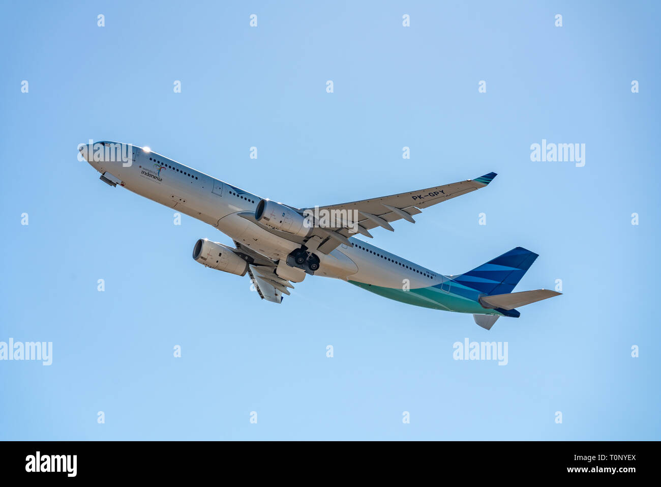 OSAKA, JAPAN - JAN. 4, 2019: Garuda Indonesia Airbus A330-300 taking ...