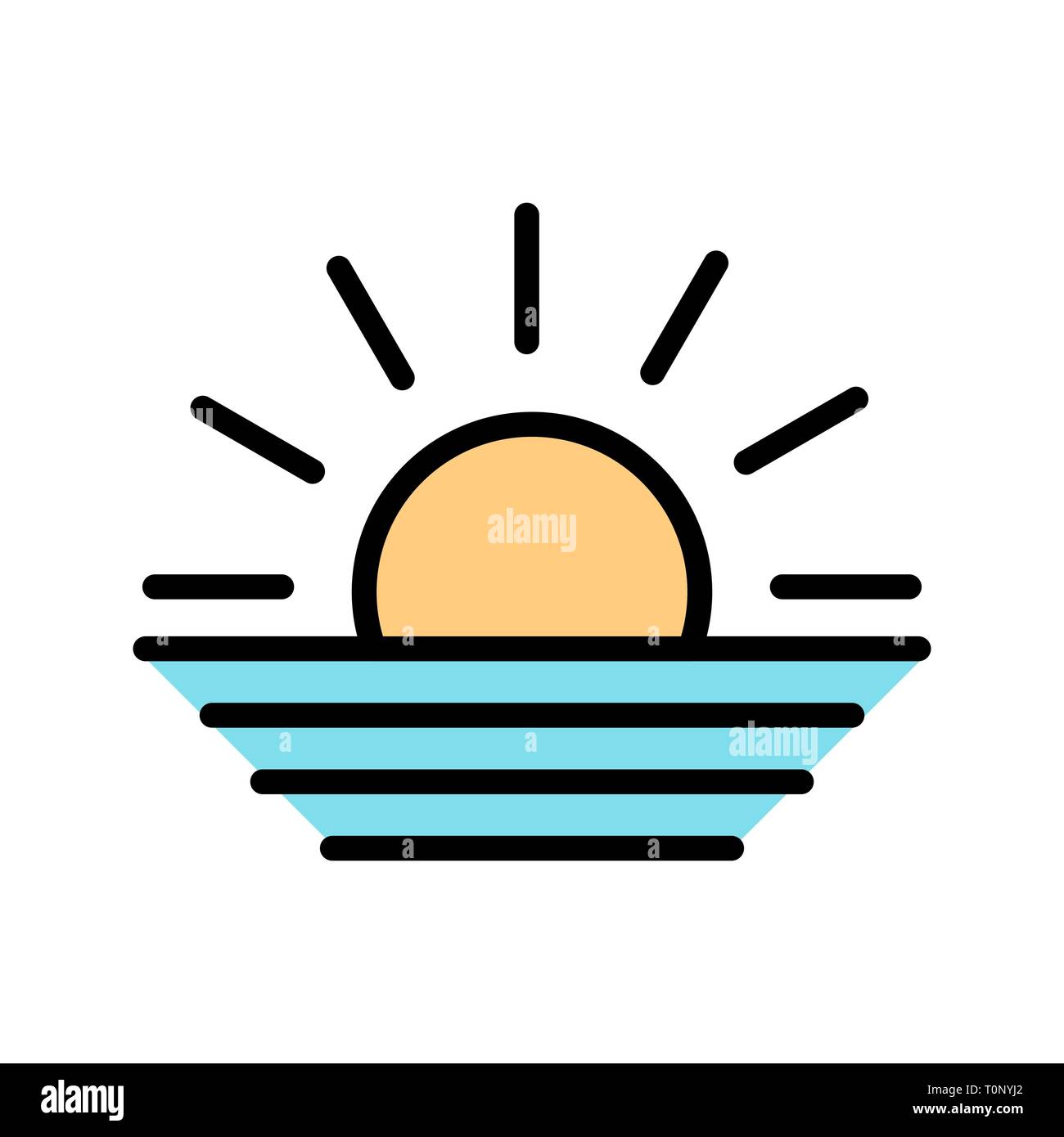 Illustration Sunset Icon Stock Photo - Alamy