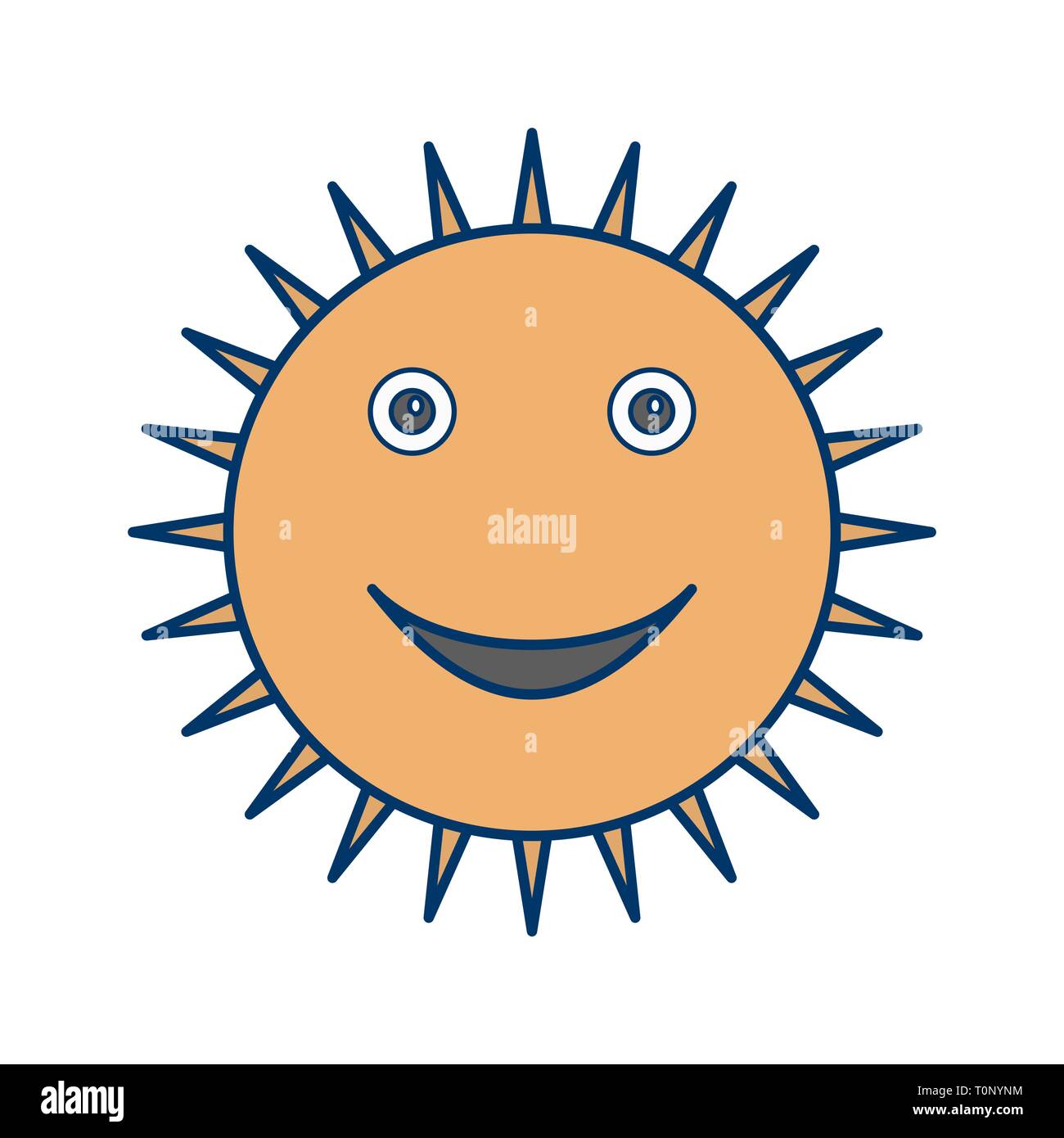 Illustartion Sun smiling Icon Stock Photo - Alamy