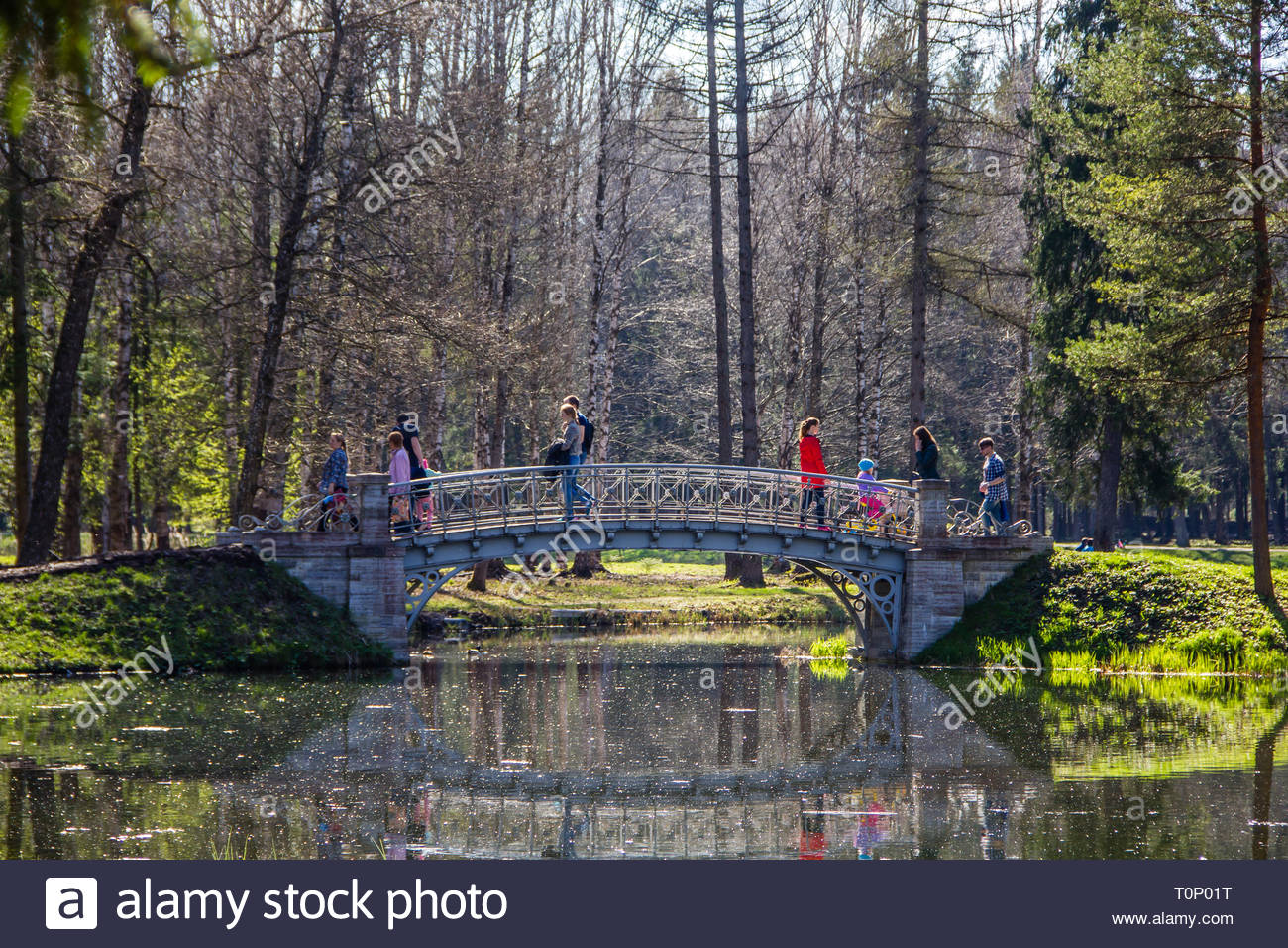 Bridge in the spring in the park. Bridges Russia. Park Russia. Old ...
