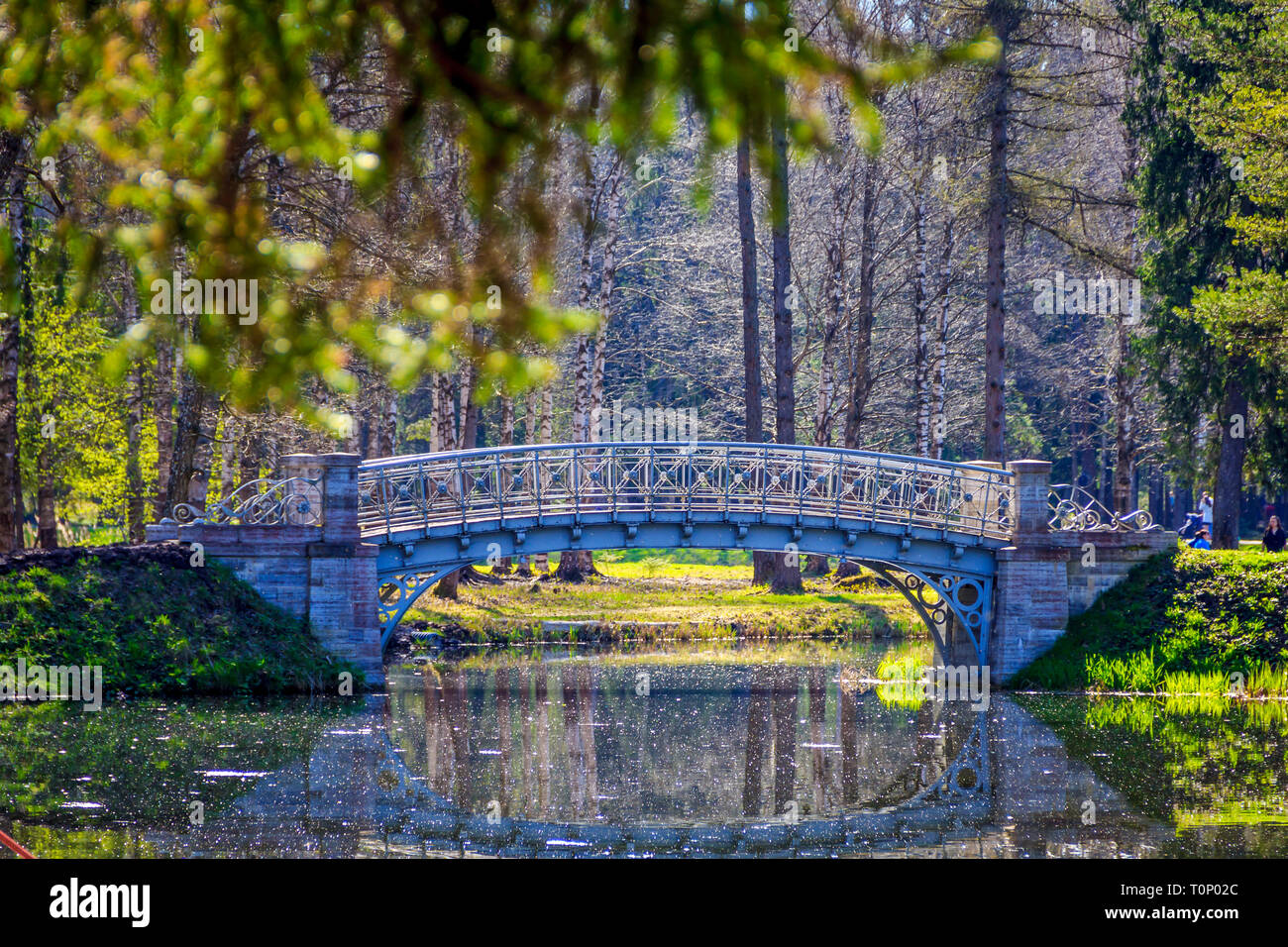 Bridge in the spring in the park. Bridges Russia. Park Russia. Old ...