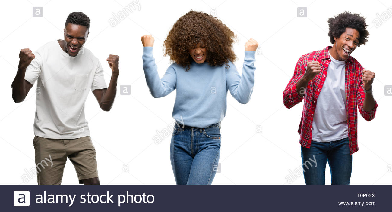 Collage of african american group of people over isolated background ...
