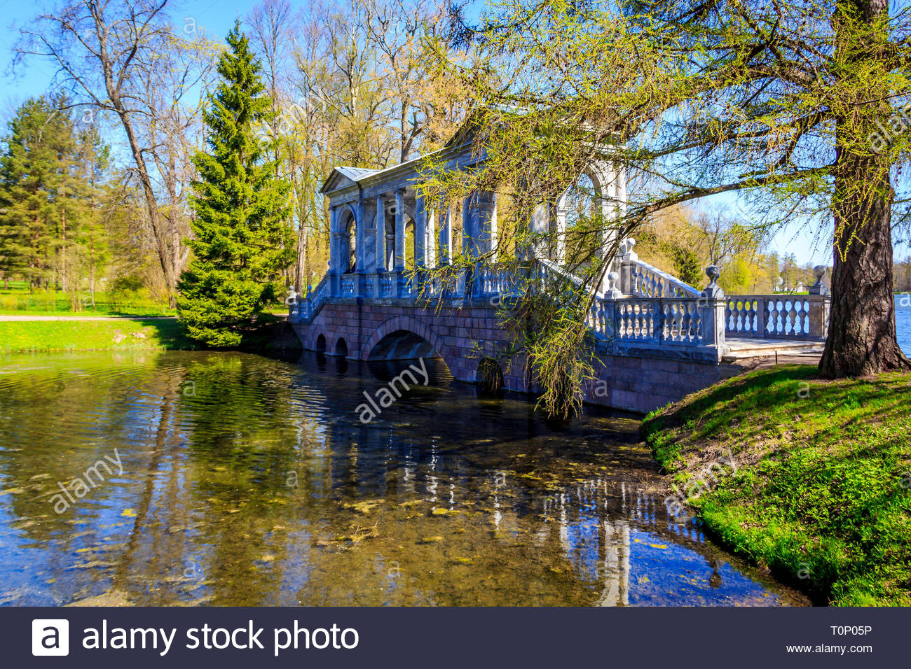 Bridge in the spring in the park. Bridges Russia. Park Russia. Old ...