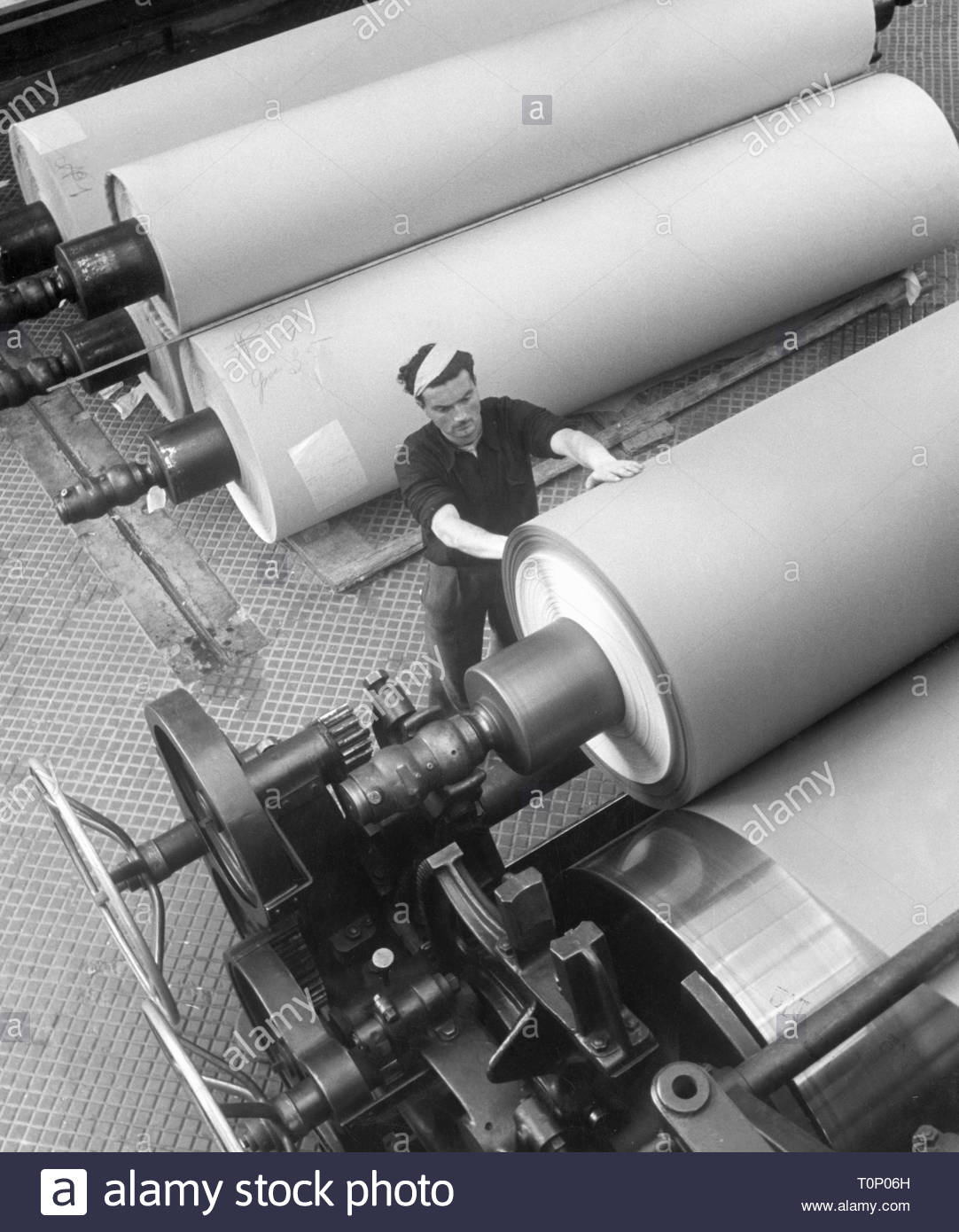 Paper mill industry industrial Black and White Stock Photos & Images ...