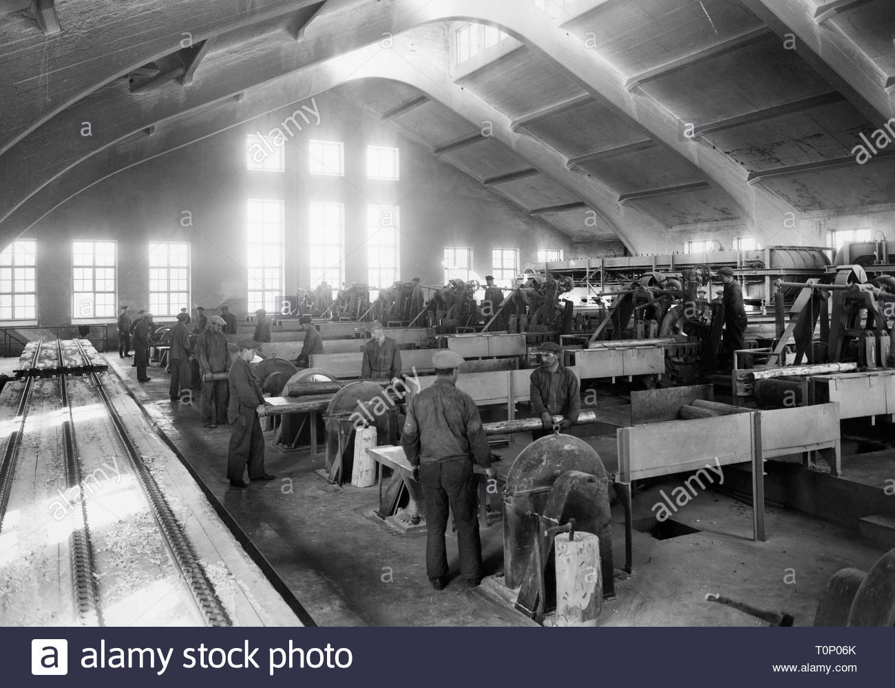 Paper mill industry industrial Black and White Stock Photos & Images ...