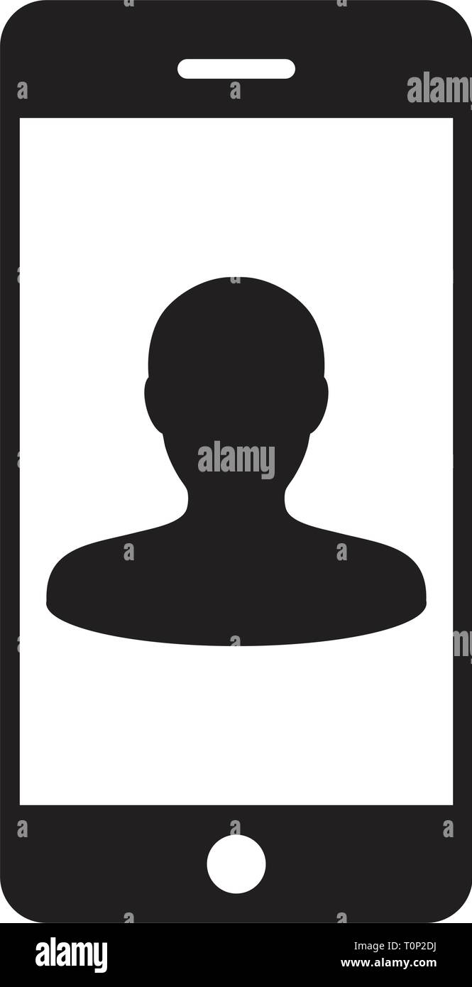 Telephone user icon vector male person profile avatar with mobile ...