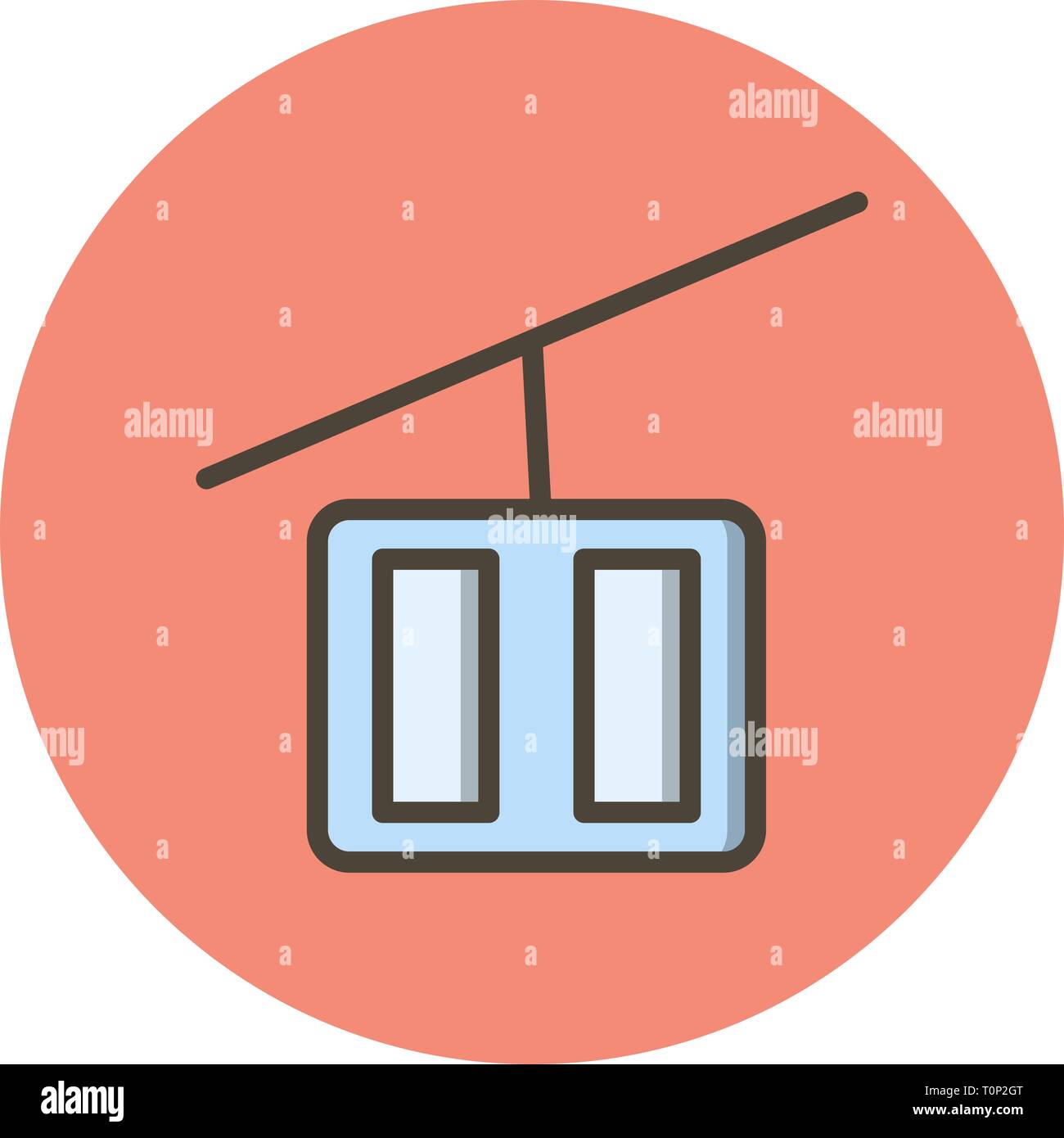 Illustration Chair lift Icon Stock Photo - Alamy