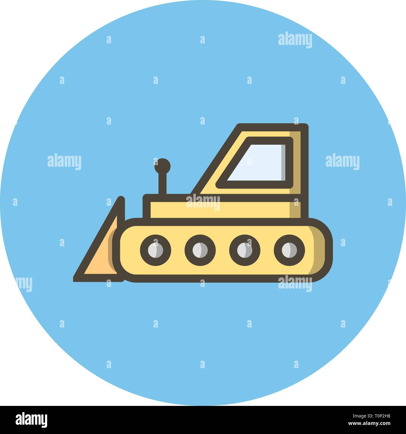 Illustration Bulldozer Icon Stock Photo - Alamy