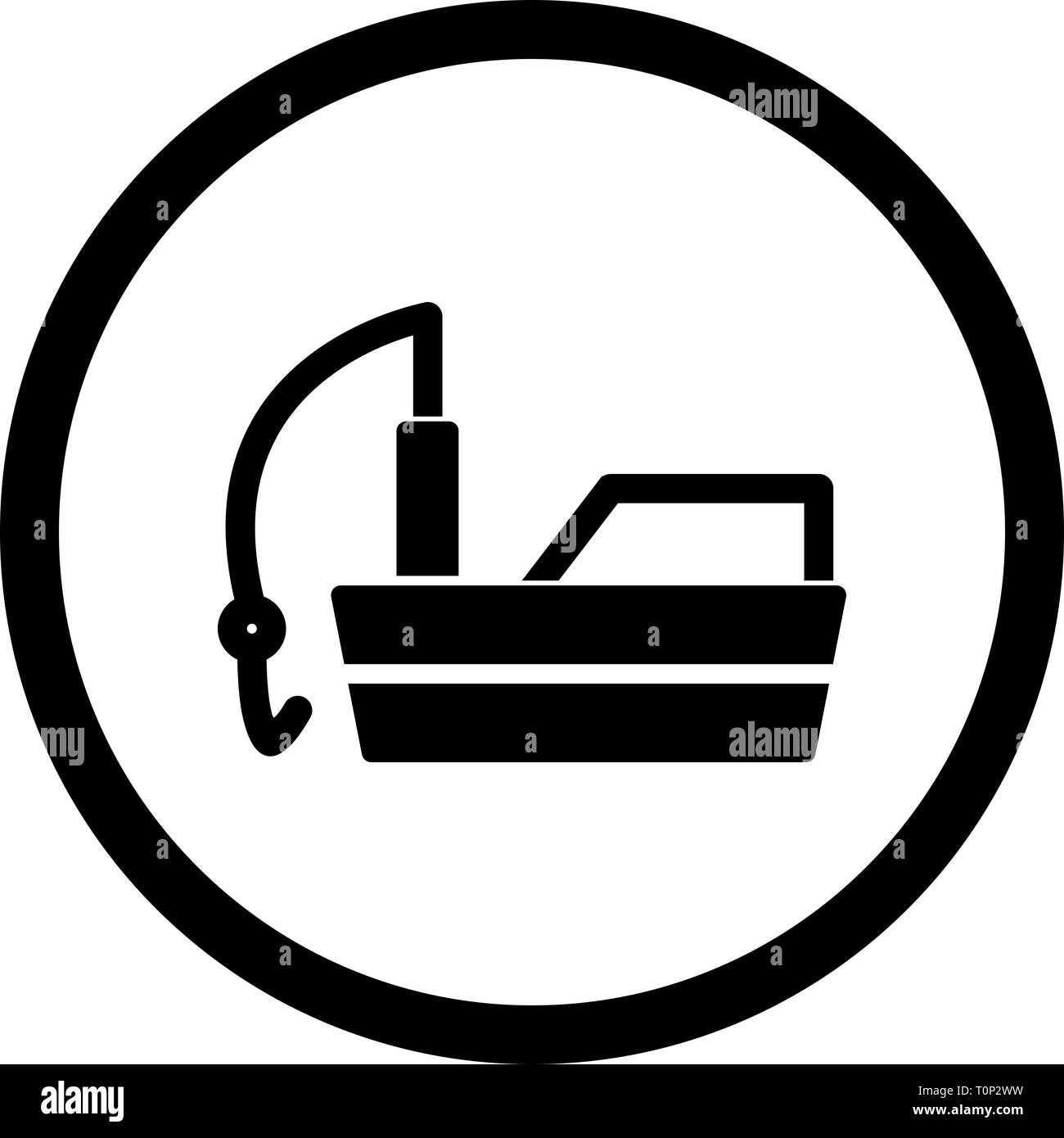 Illustration Fishing Boat Icon Stock Photo - Alamy