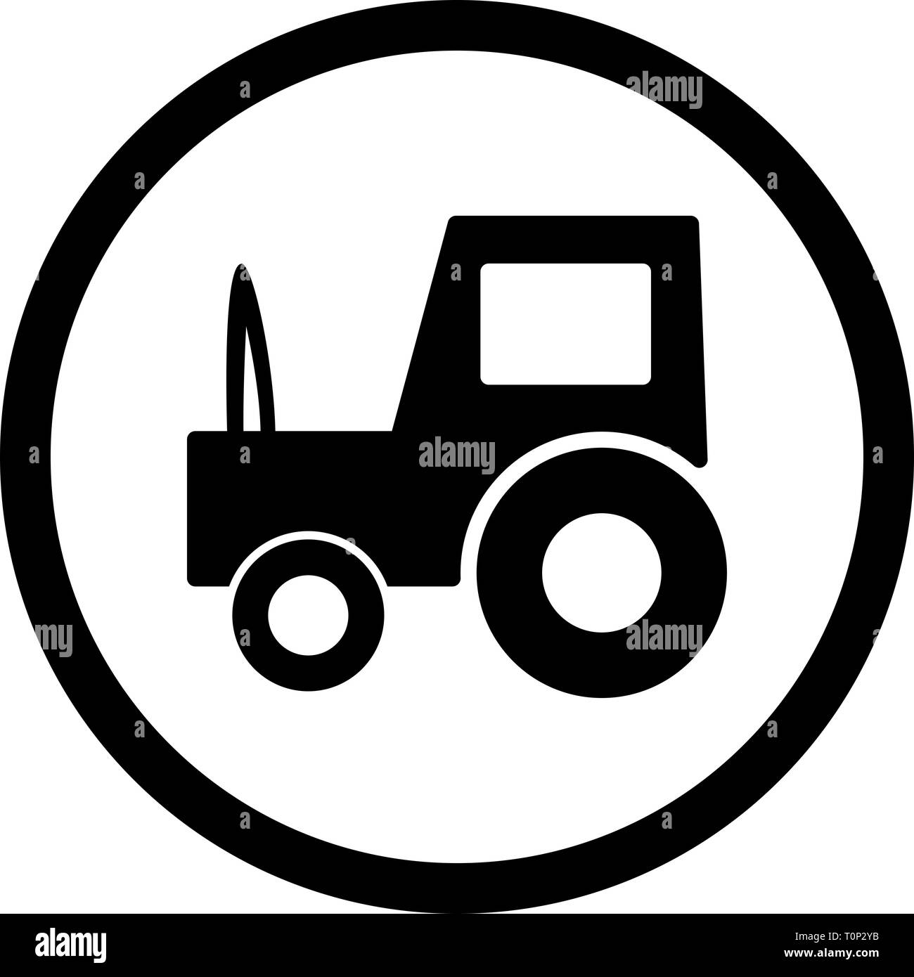 Illustration Tractor Icon Stock Photo - Alamy