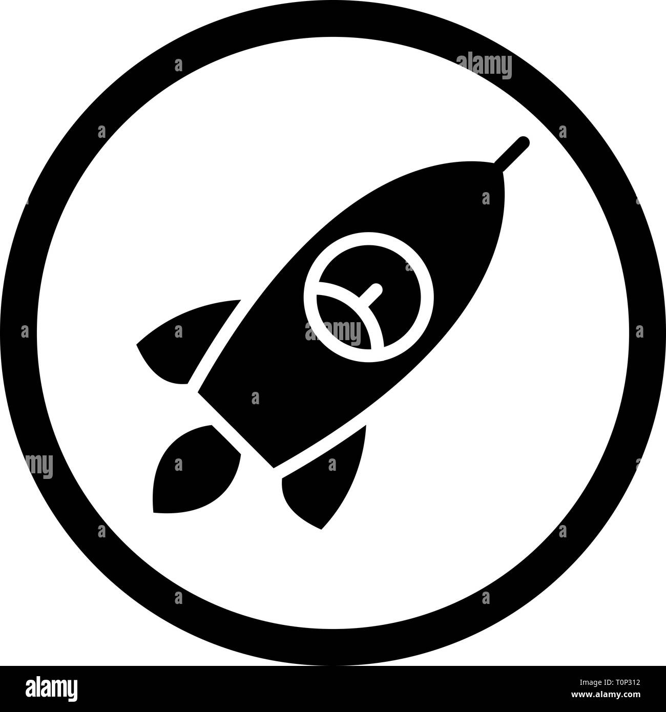Rocket line glyph icon Black and White Stock Photos & Images - Alamy