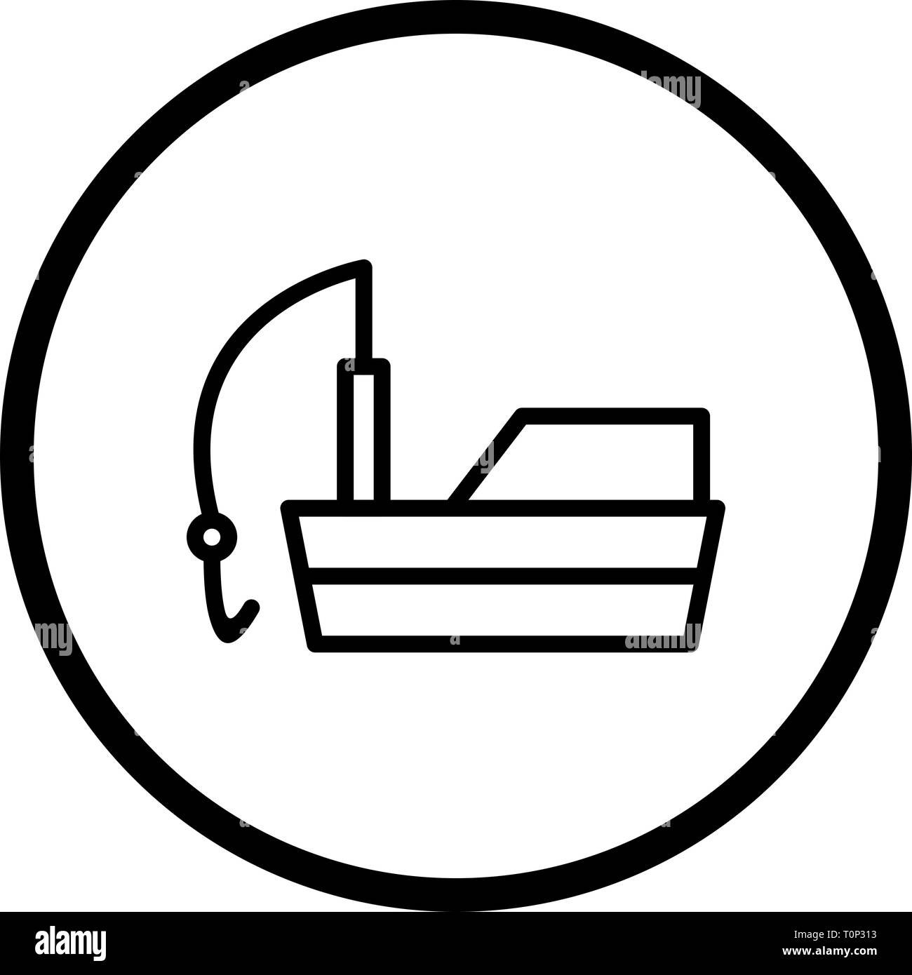 Illustration Fishing Boat Icon Stock Photo - Alamy