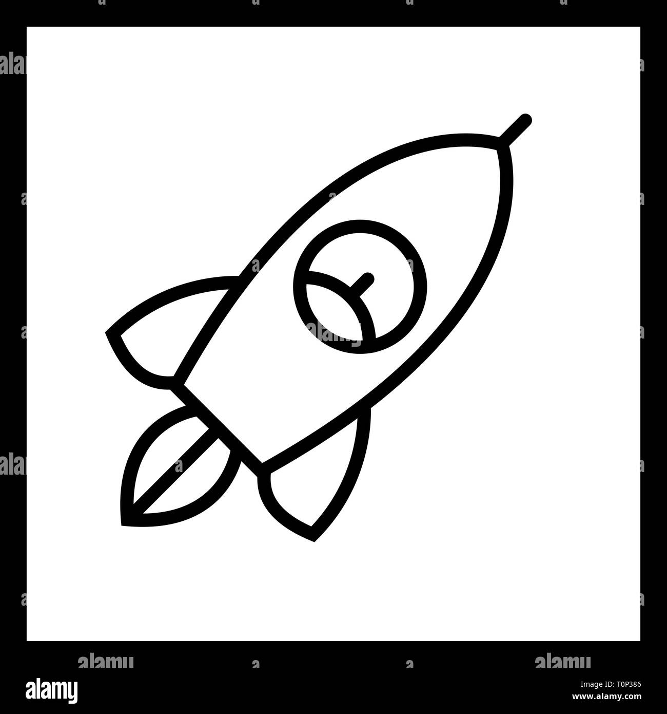 Rocket line glyph icon Black and White Stock Photos & Images - Alamy