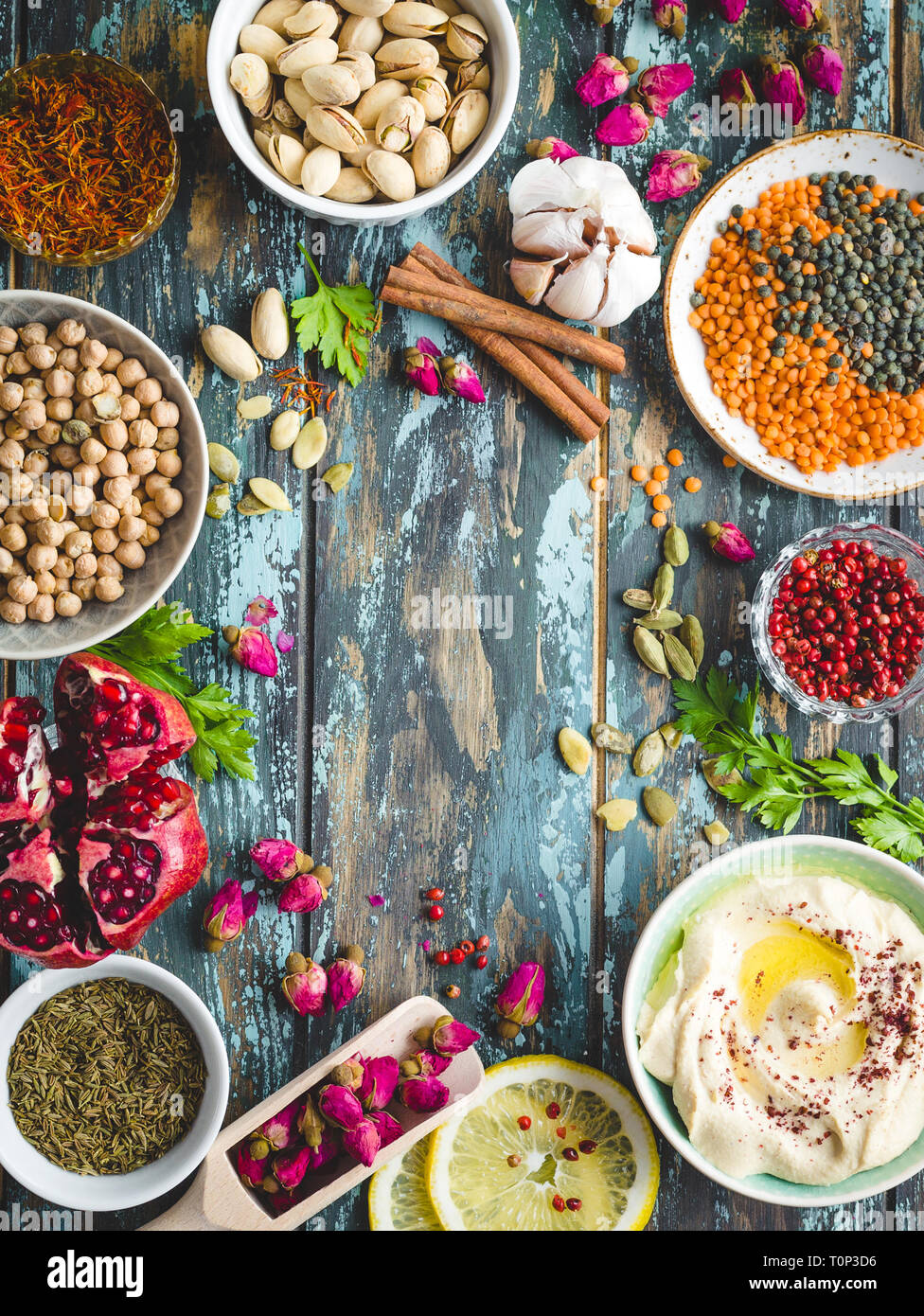 Arab ingredients for middle eastern food Stock Photo - Alamy