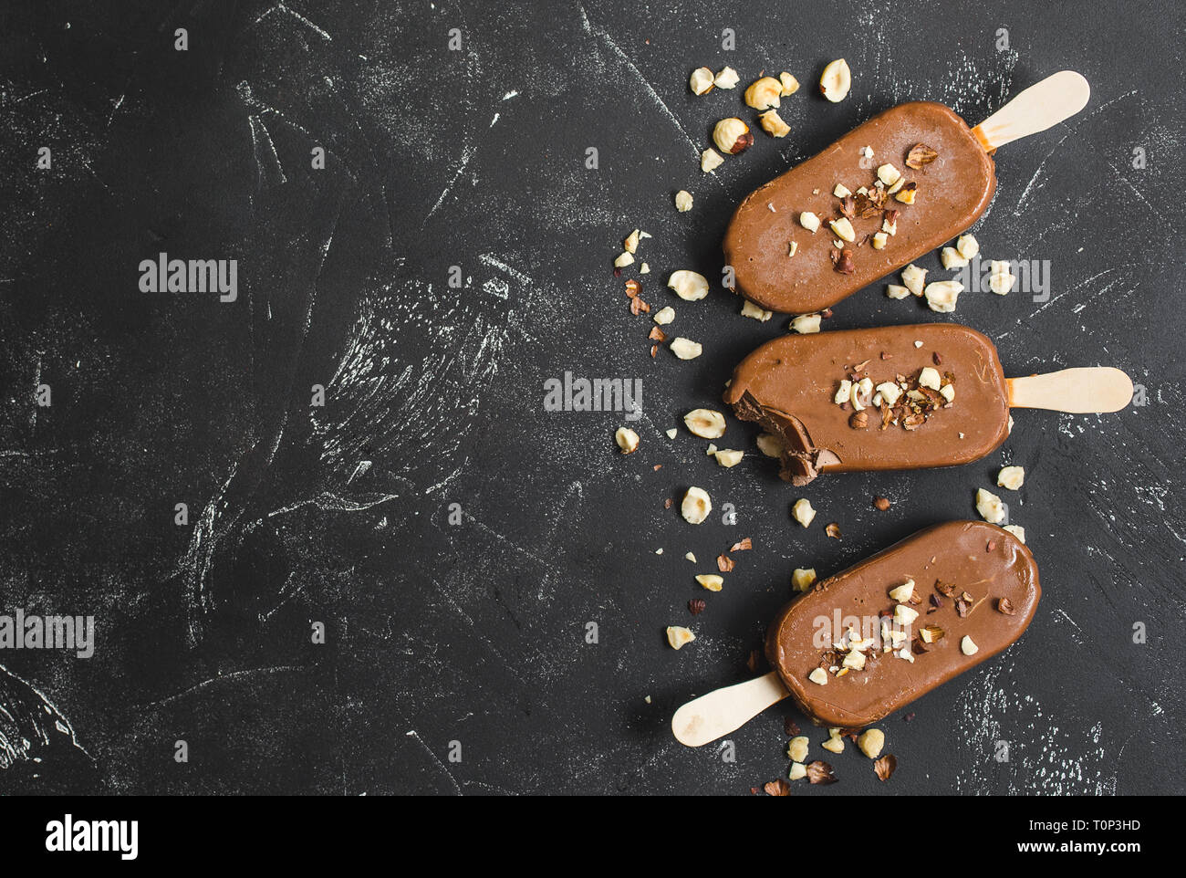 Chocolate ice cream popsicles Stock Photo - Alamy