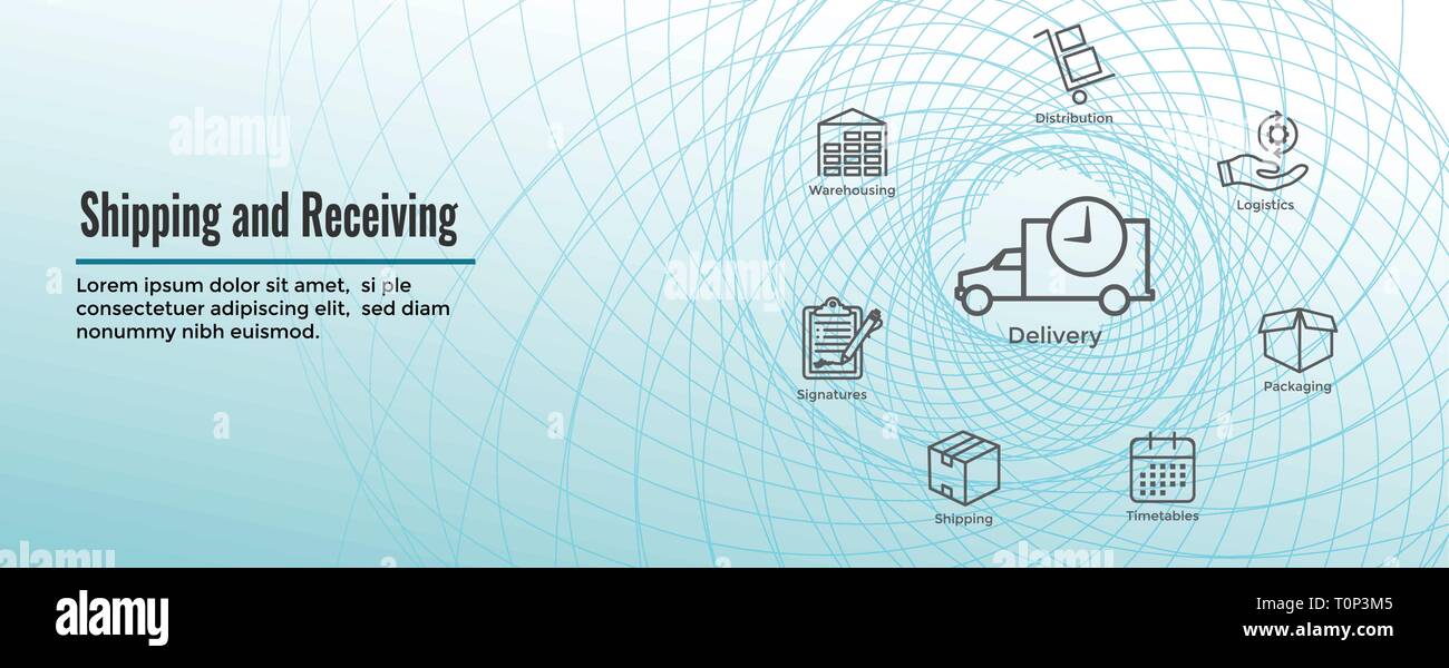 Shipping and Receiving Icon Set w Boxes, Warehouse, checklist, etc ...