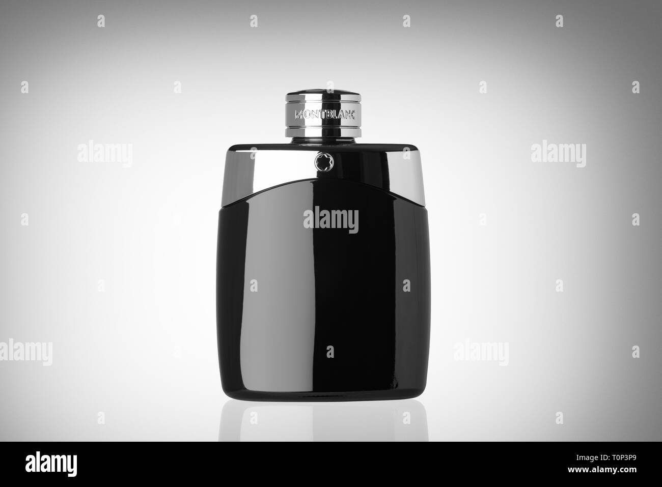 Mont Blanc Legend eau de toilette perfume bottle on a white background ...