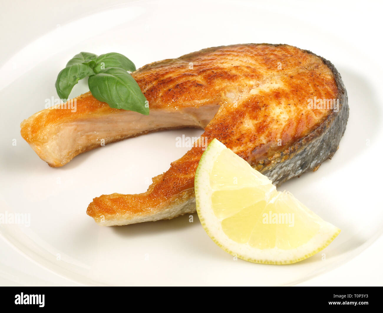 Grilled Salmon Chop - Fish Fillet Stock Photo - Alamy