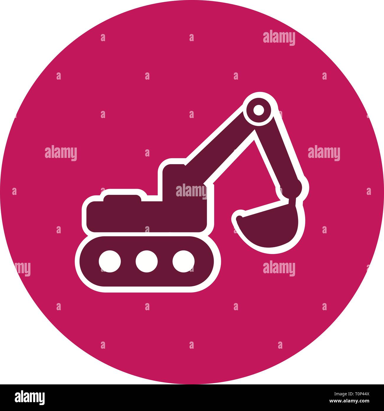 Illustration Excavator Icon Stock Photo - Alamy