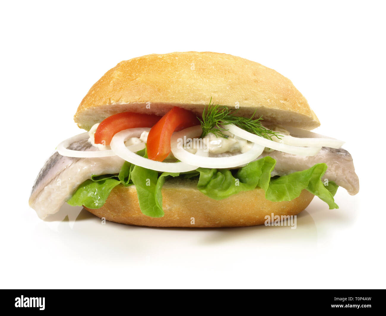 Matjes Herring - Fish Bun on white Background Stock Photo - Alamy