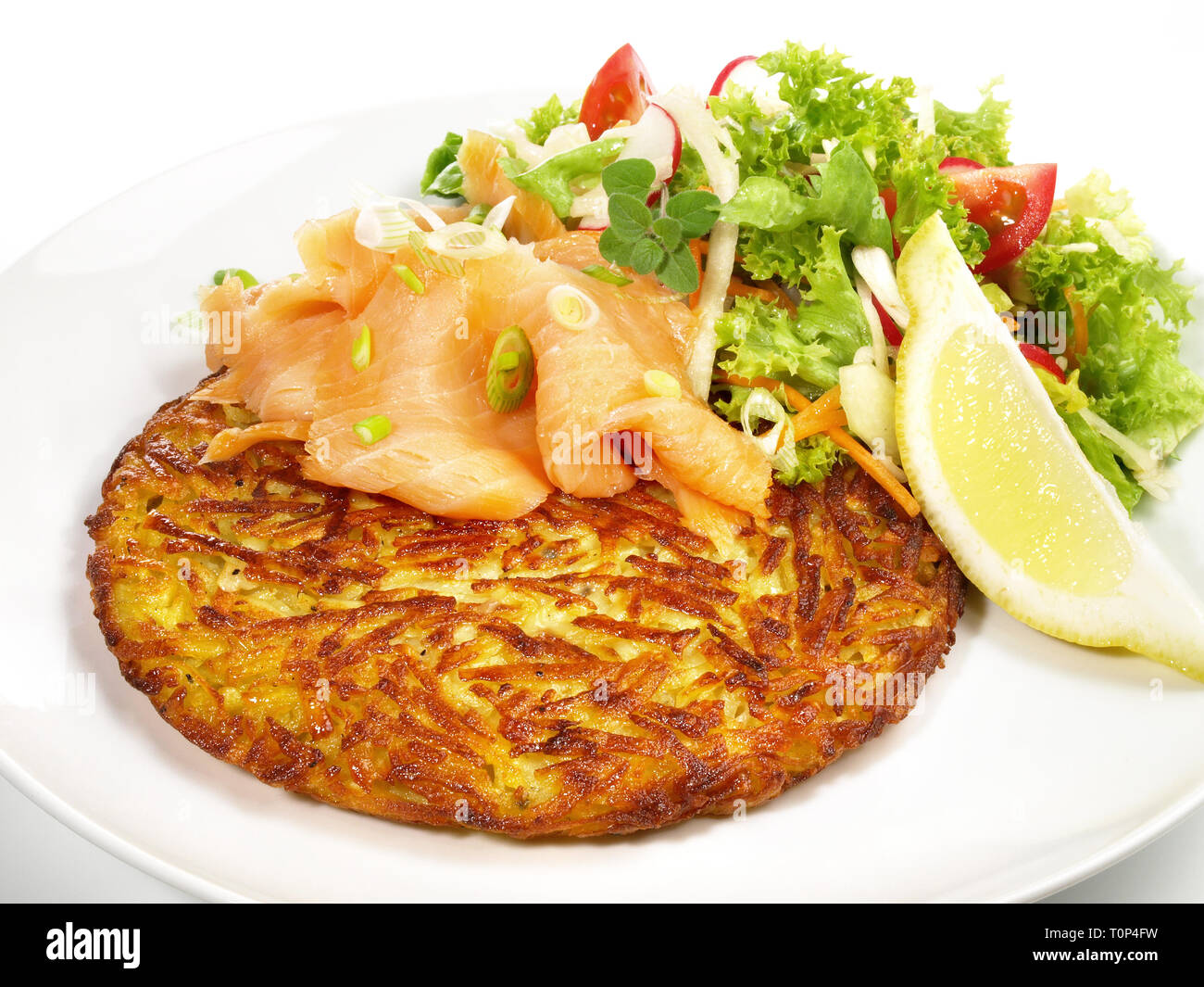 Smoled Salmon - Fish Plate Stock Photo - Alamy