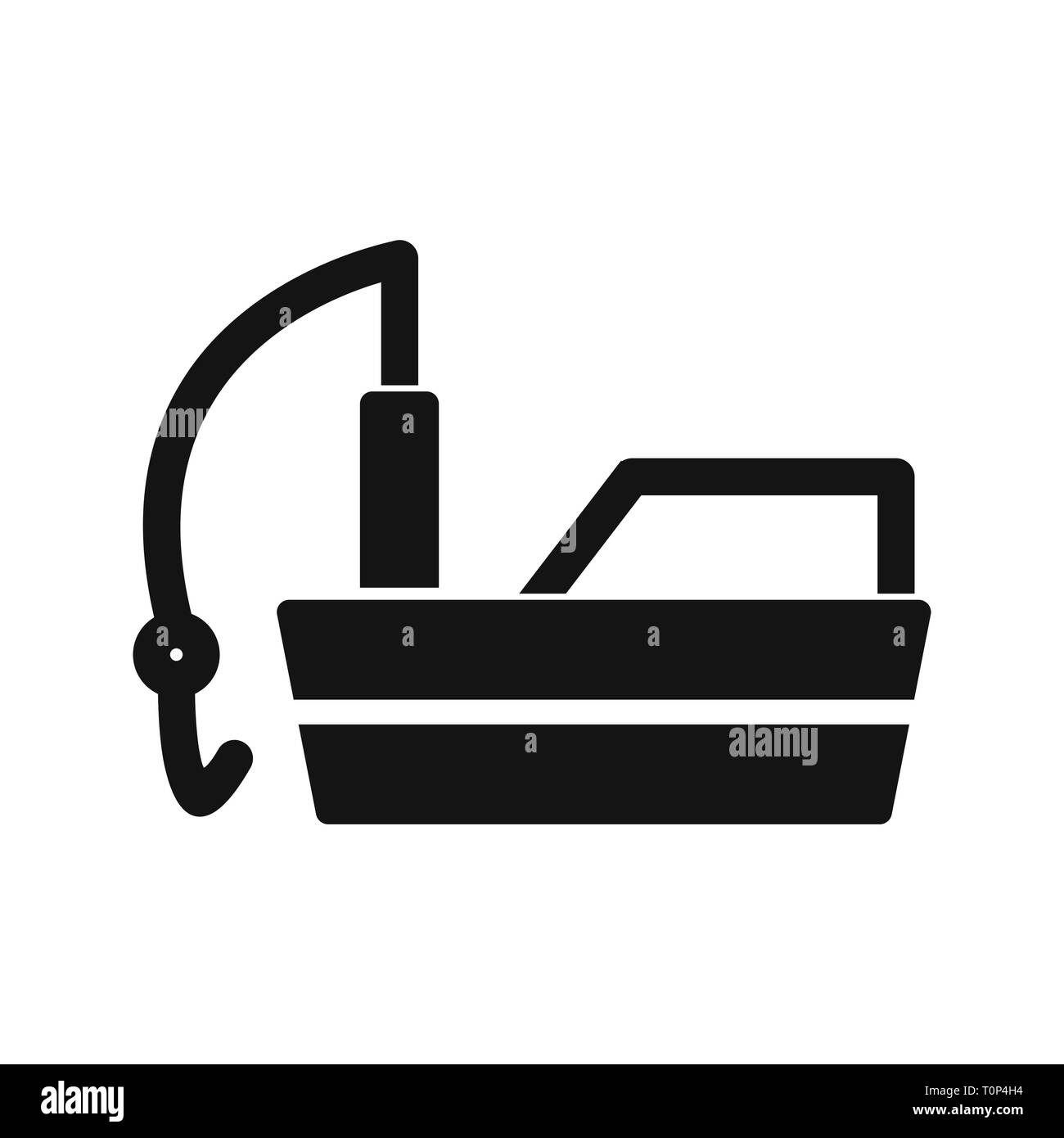 Illustration Fishing Boat Icon Stock Photo - Alamy