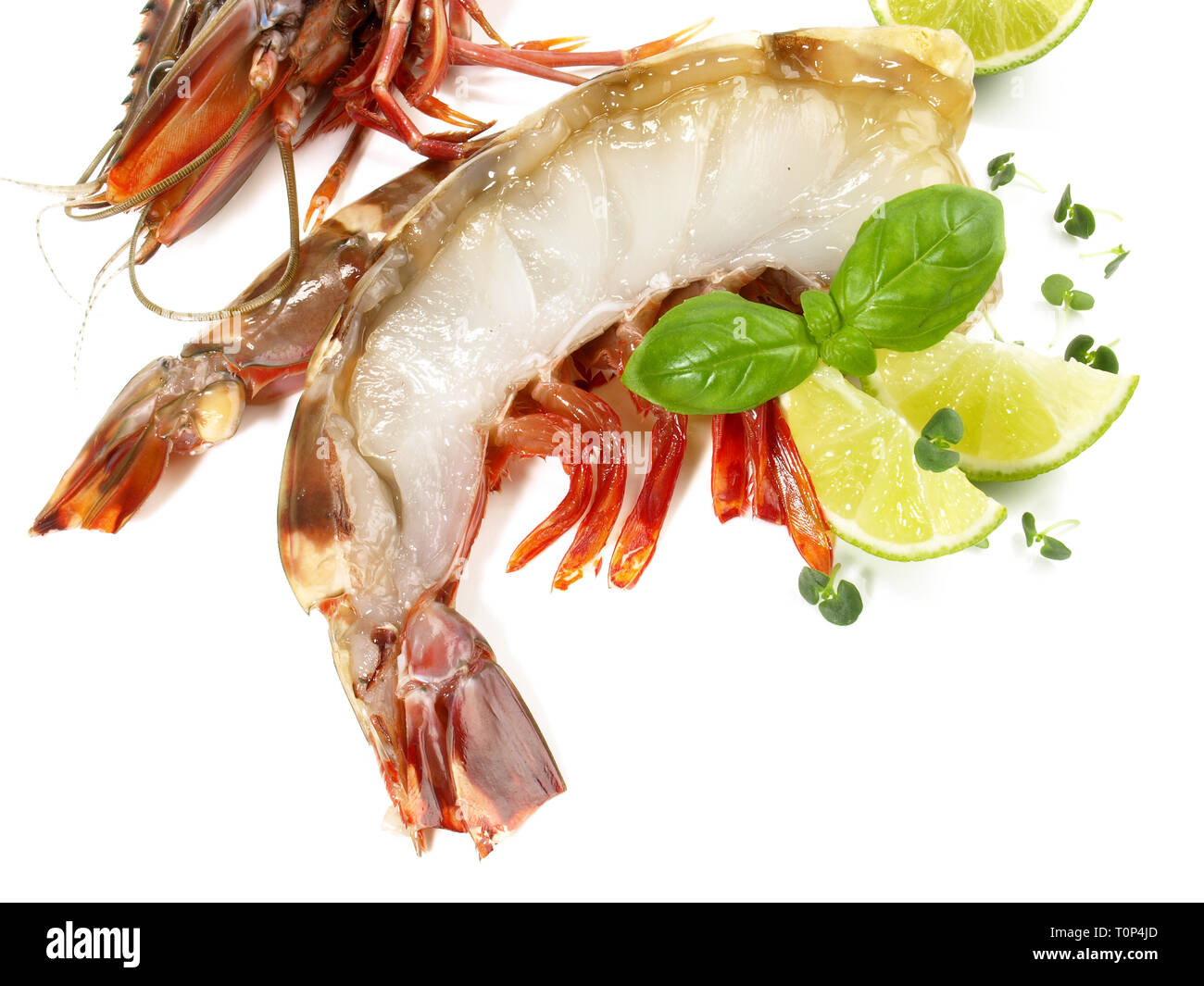 King Prawn - Tiger Prawn on white Background Stock Photo - Alamy