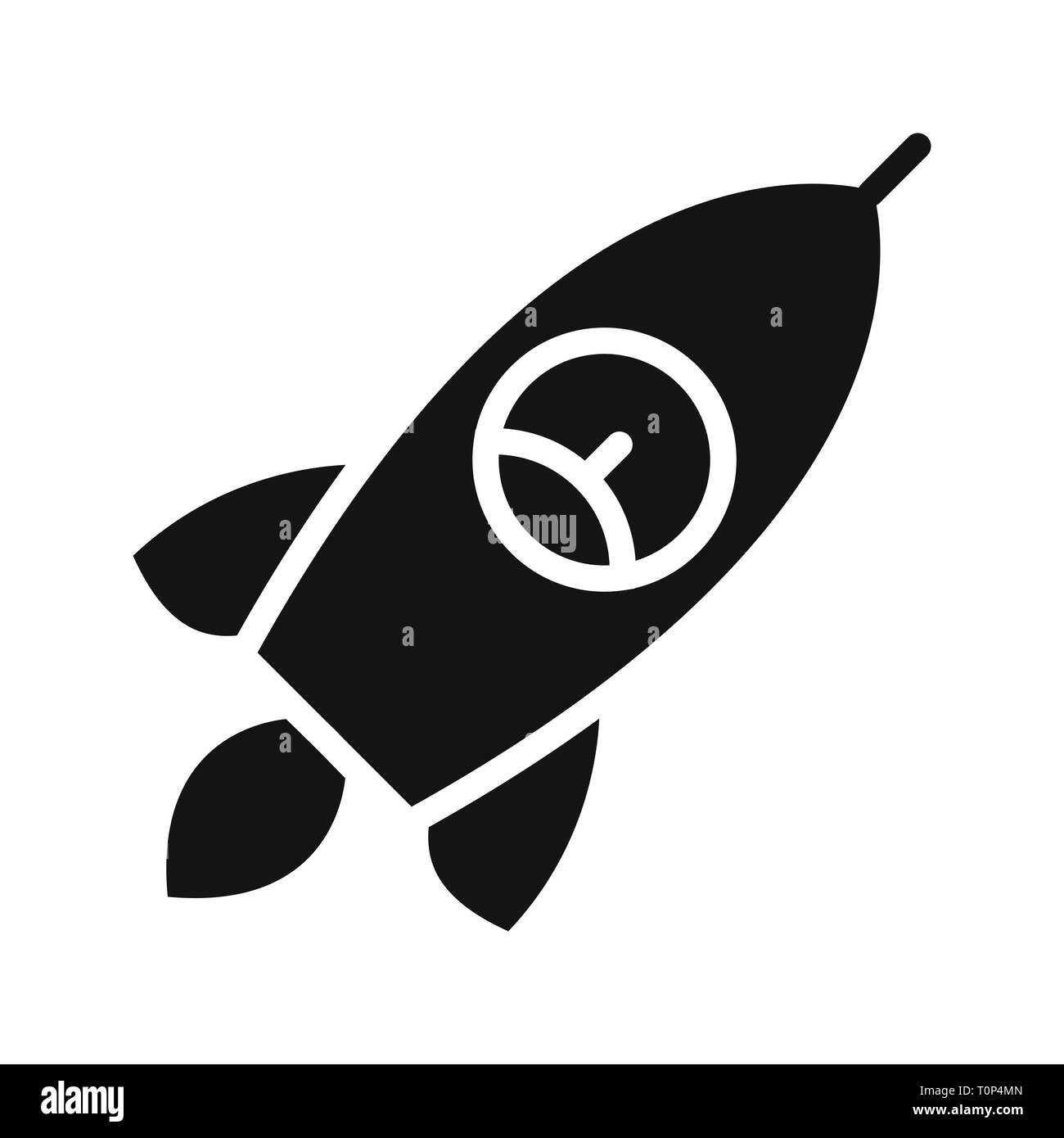 Rocket line glyph icon Black and White Stock Photos & Images - Alamy