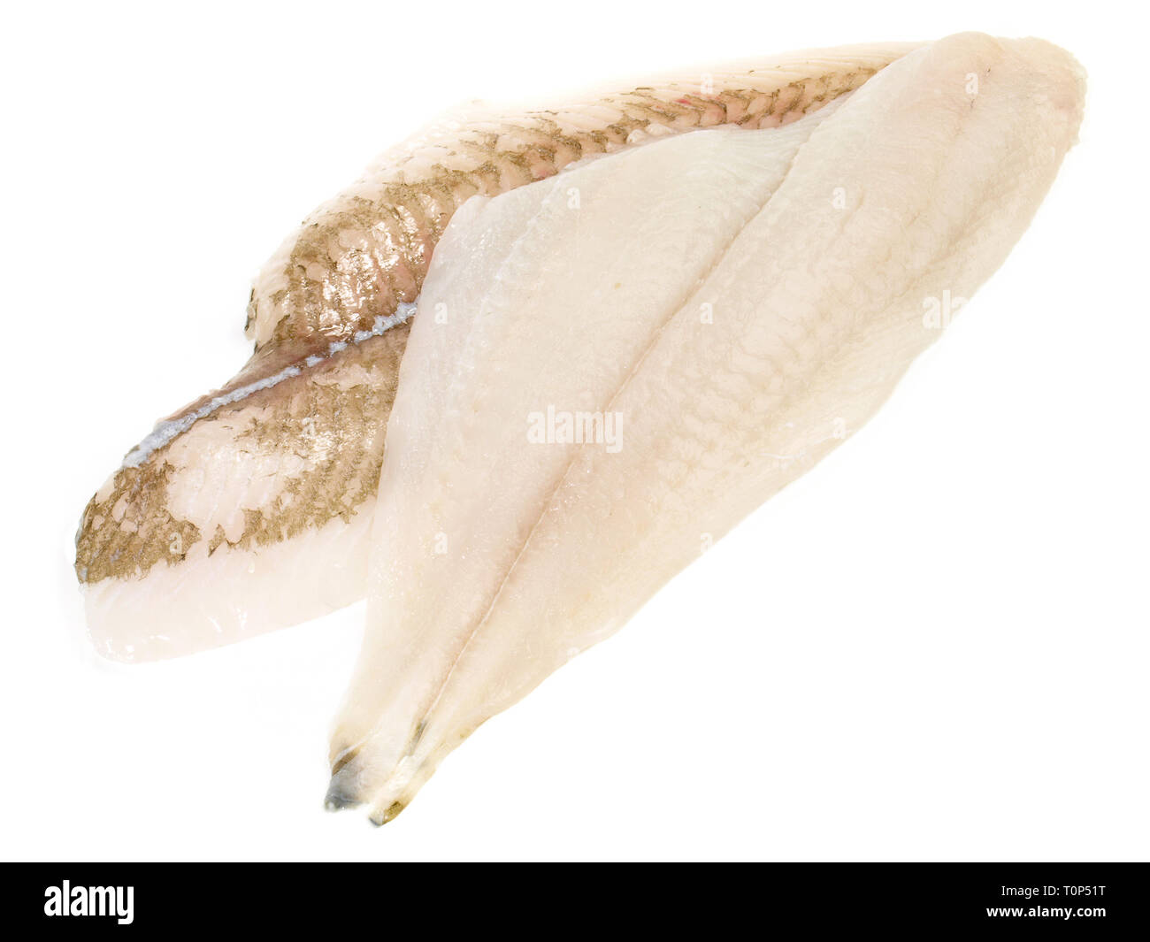Plaice Fish Fillet on white Background Stock Photo - Alamy