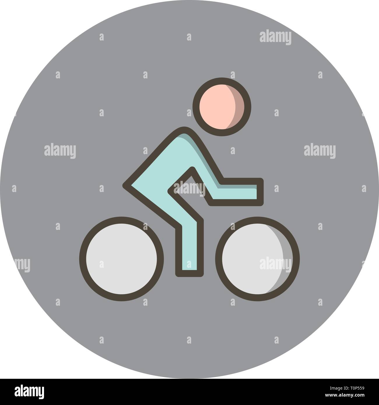 Illustration Cyclist Icon Stock Photo - Alamy