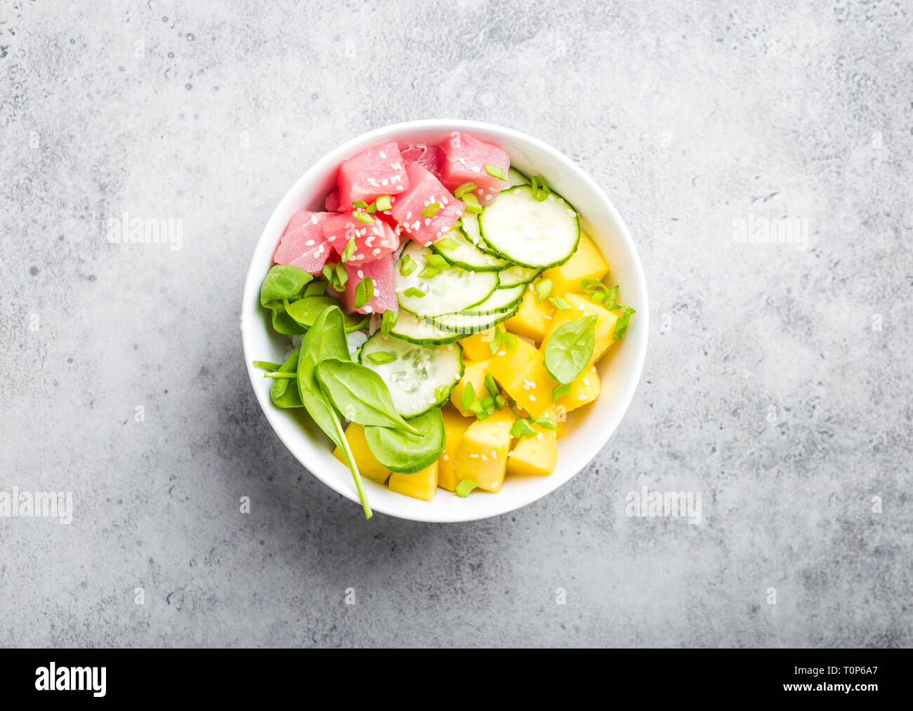 Poke bowl with fish Stock Photo - Alamy