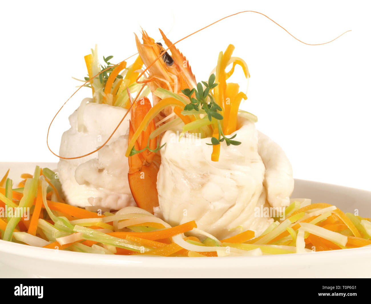 Sole Fillet Rolls - Flatfish on white Background Stock Photo - Alamy