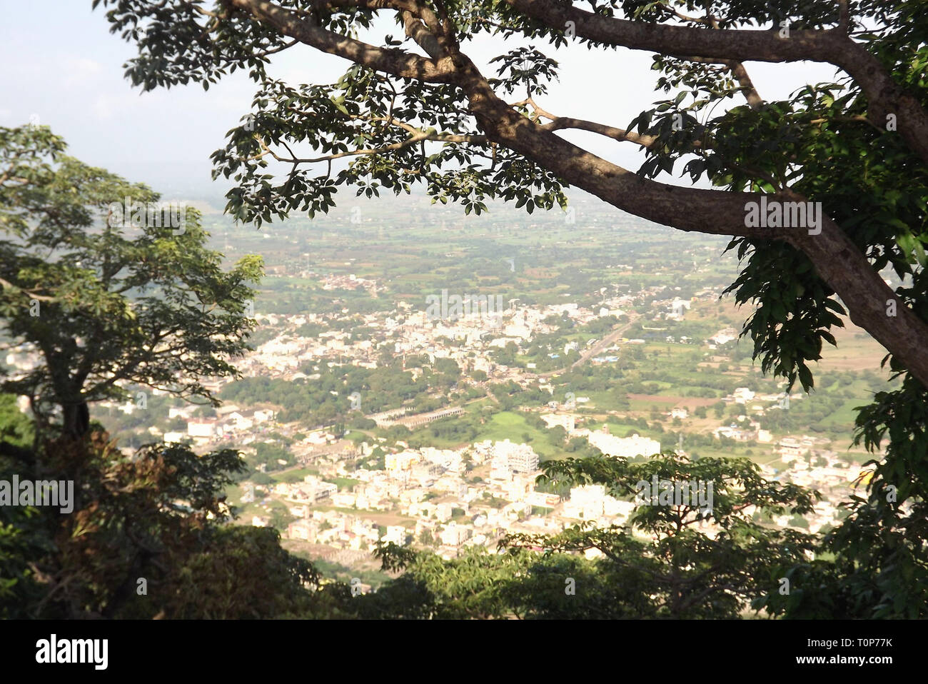 Panoramic view of Junnar town from Shivneri fort at Maharashtra, India ...