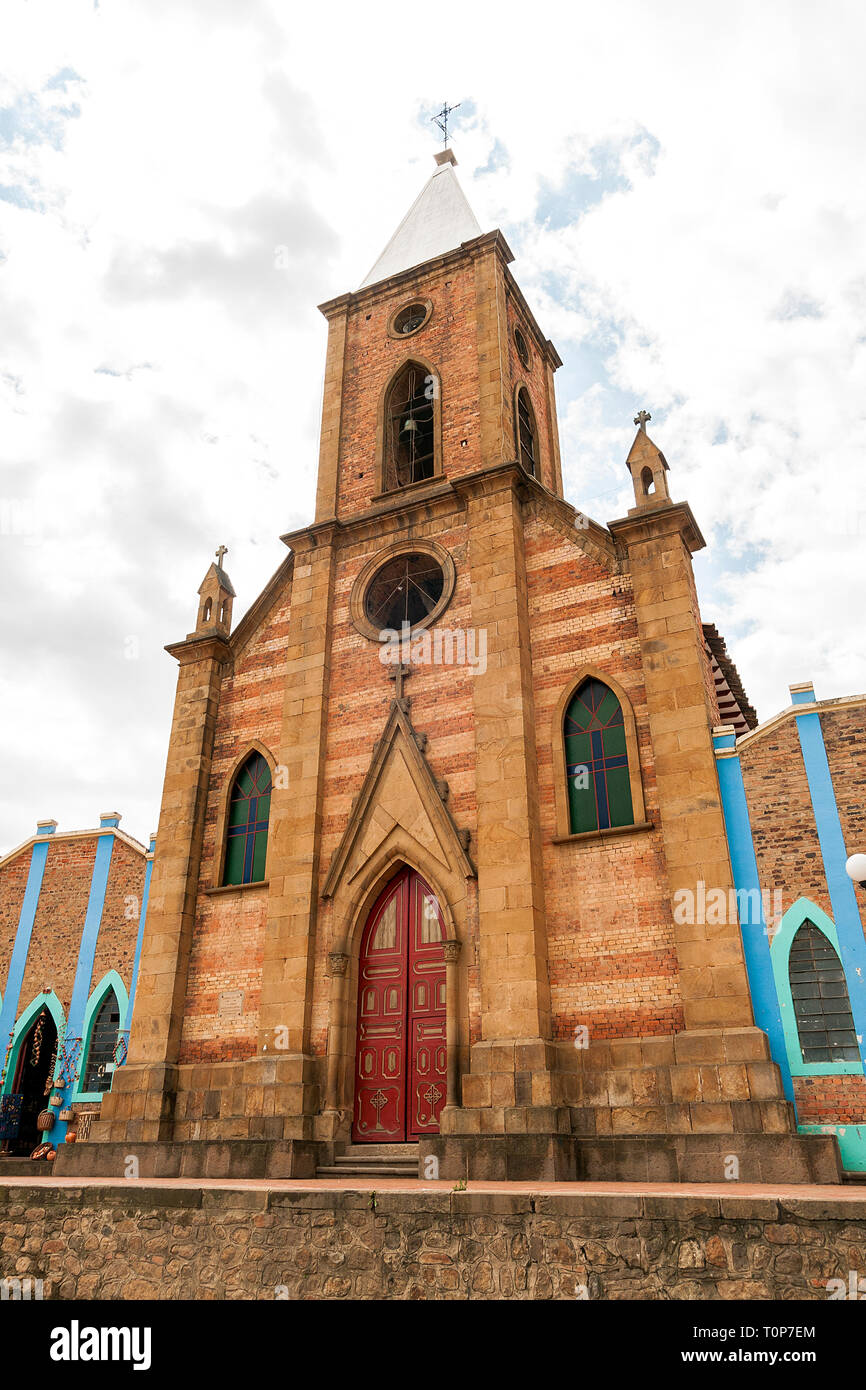 Facade Of St. Anthony Church in Ráquira - Boyacá, Colombia Stock Photo ...