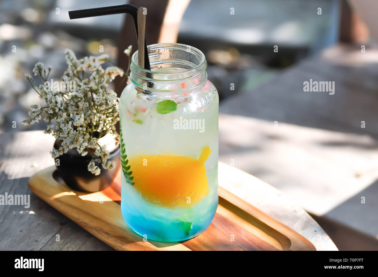 blue Italian soda, lemonade or blue raspberry Italian soda Stock Photo ...