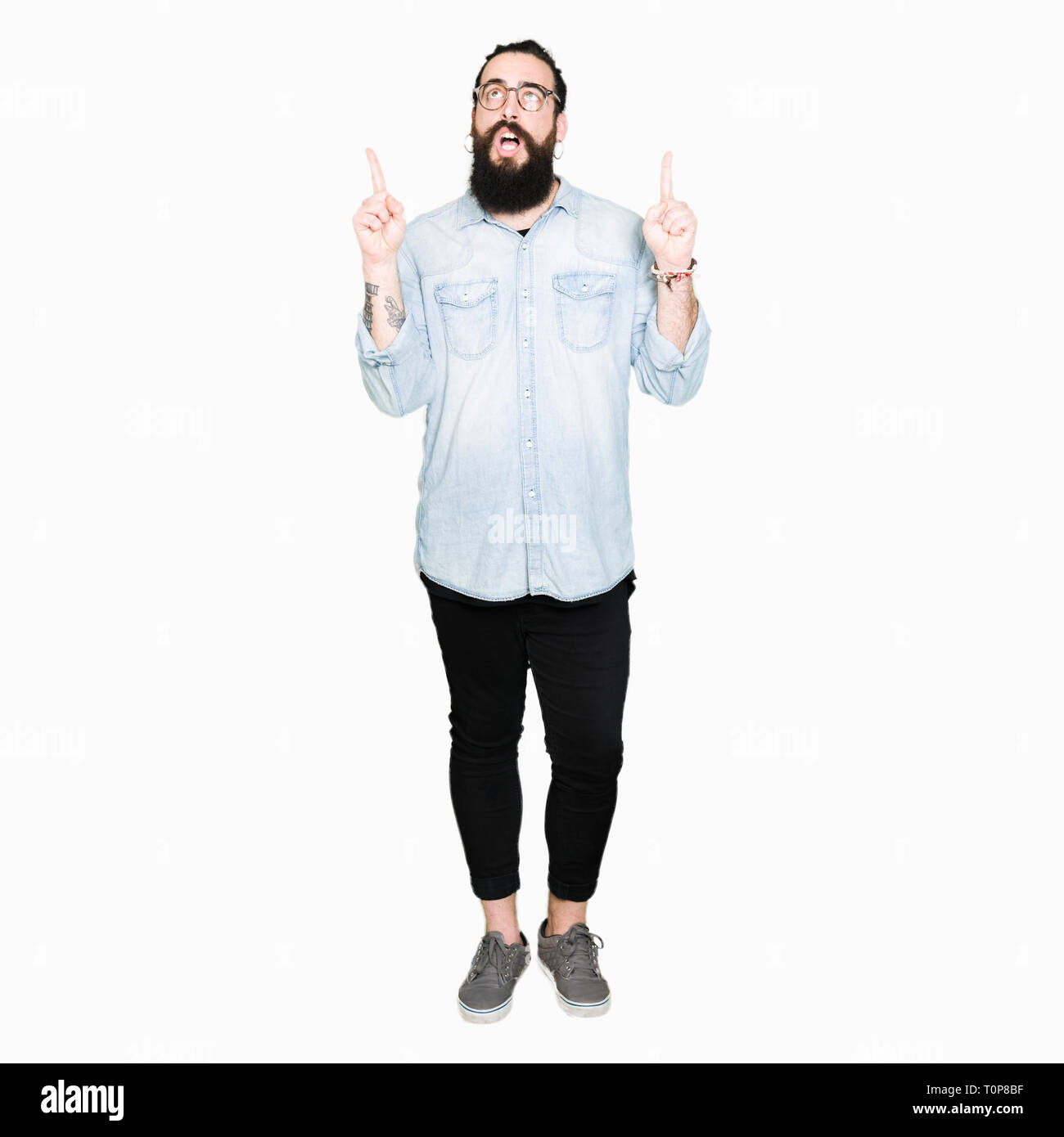 Hispanic man beard looking surprised Cut Out Stock Images & Pictures ...