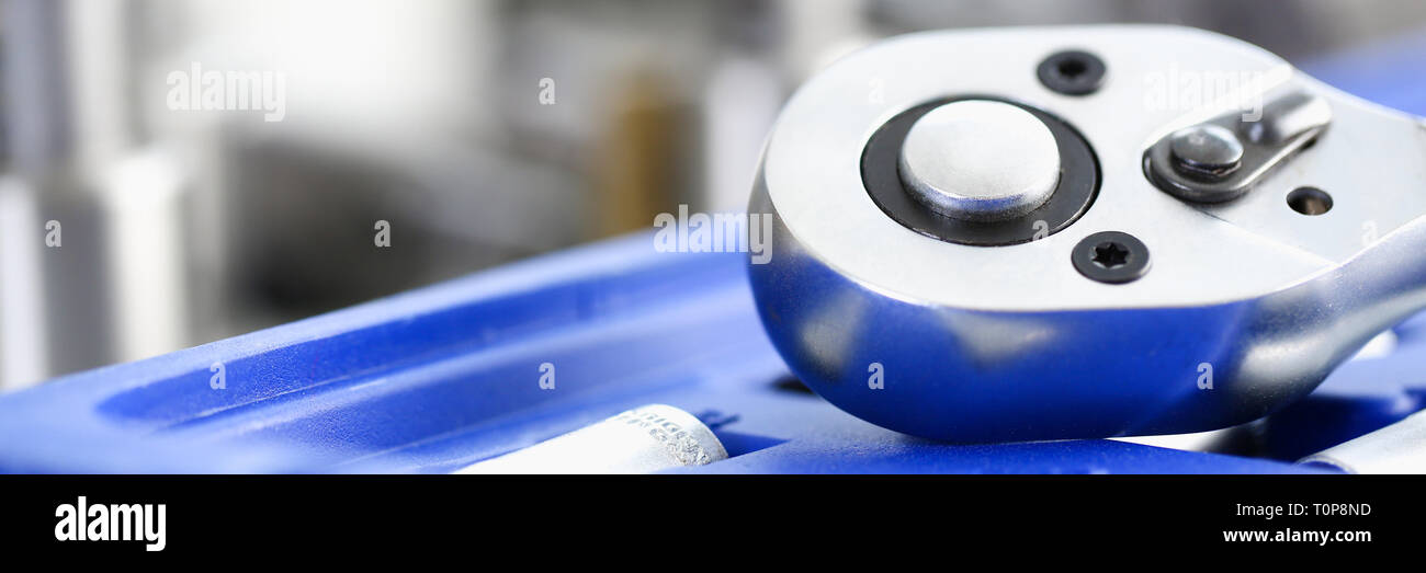 Tools instrument closeup . Car repair key Stock Photo - Alamy