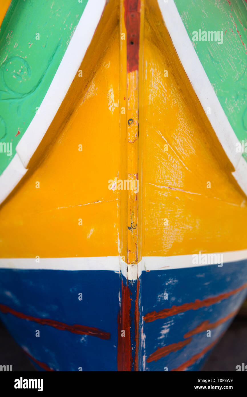 Closeup detail of the colorful wooden boat Stock Photo - Alamy
