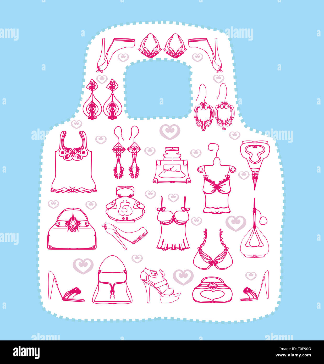 Shopping emblem, the bag shape Stock Photo - Alamy