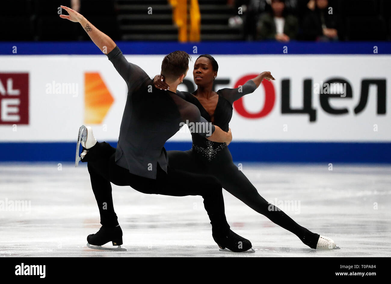 Saitama, Japan. 21st Mar, 2019. Vanessa James (R)/Morgan Cipres of ...