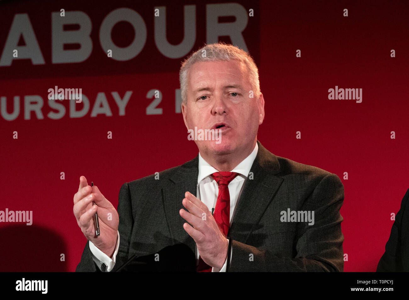 Staffordshire, UK. 21 March 2019. Ian Lavery, Chairman of the Labour ...