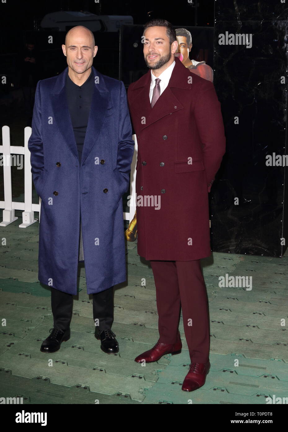 London, UK. Zachary Levi and Mark Strong at Shazam Supercharged Funfair ...