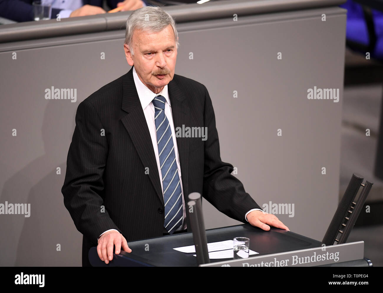 Berlin, Germany. 21st Mar, 2019. Lothar Maier (AfD) speaks at the 89th ...