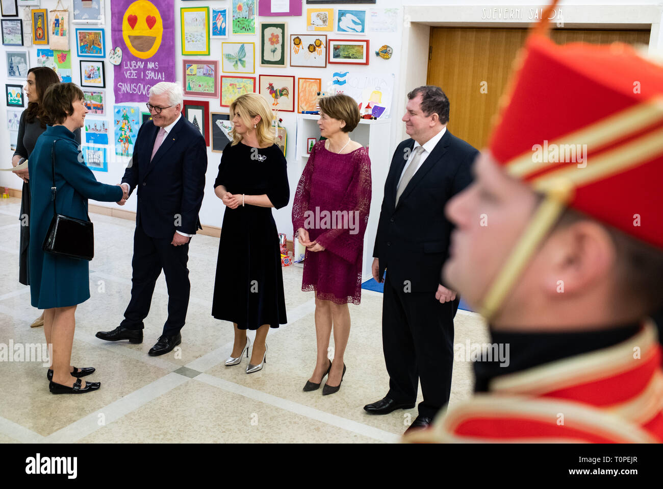 21 March 2019, Croatia, Zagreb: President Frank-Walter Steinmeier (l ...