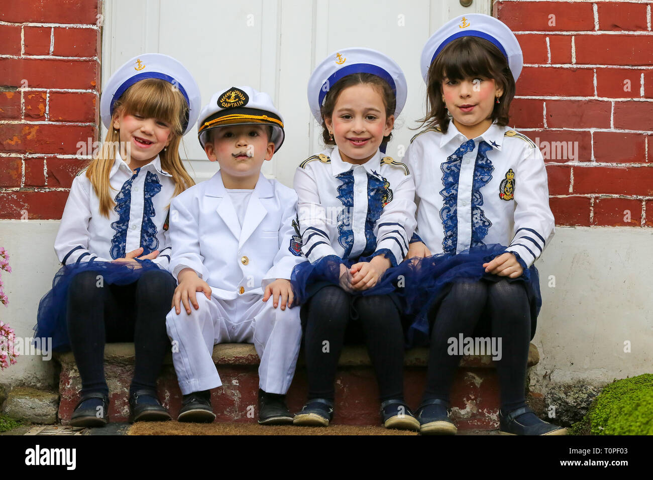 Stamford Hill, North London, UK 21 Mar 2019 - Orthodox Jewish children ...