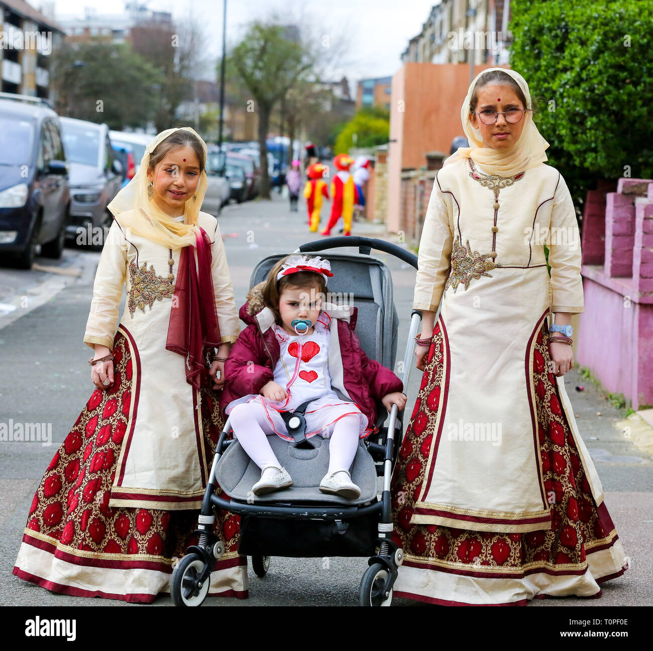 Stamford Hill, North London, UK 21 Mar 2019 - Orthodox Jewish children ...