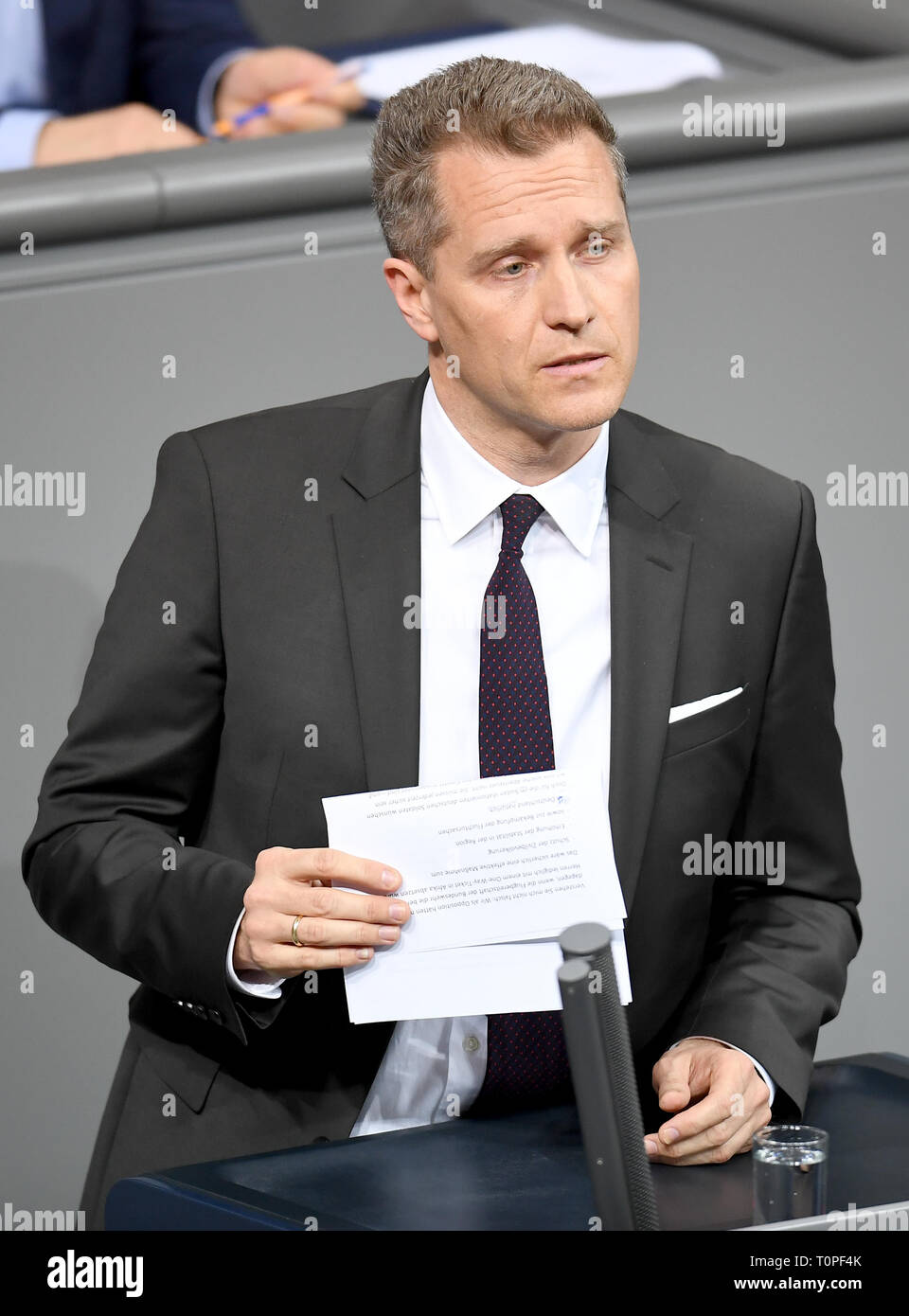 Berlin, Germany. 21st Mar, 2019. Petr Bystron (AfD) speaks at the 89th ...