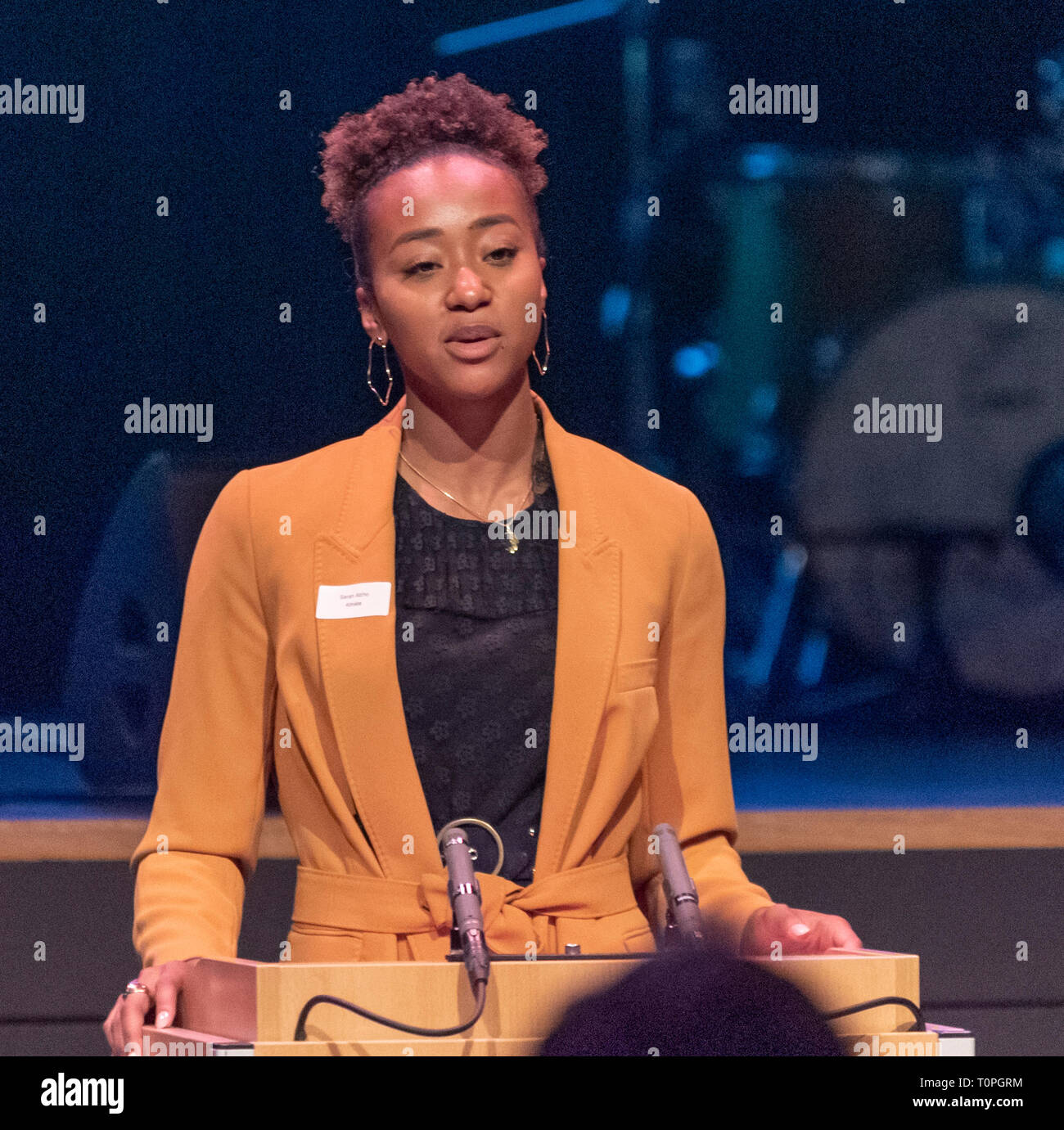 Lausanne, Switzerland. 21st March, 2019. Sarah Atcho (Lausanne athlete ...
