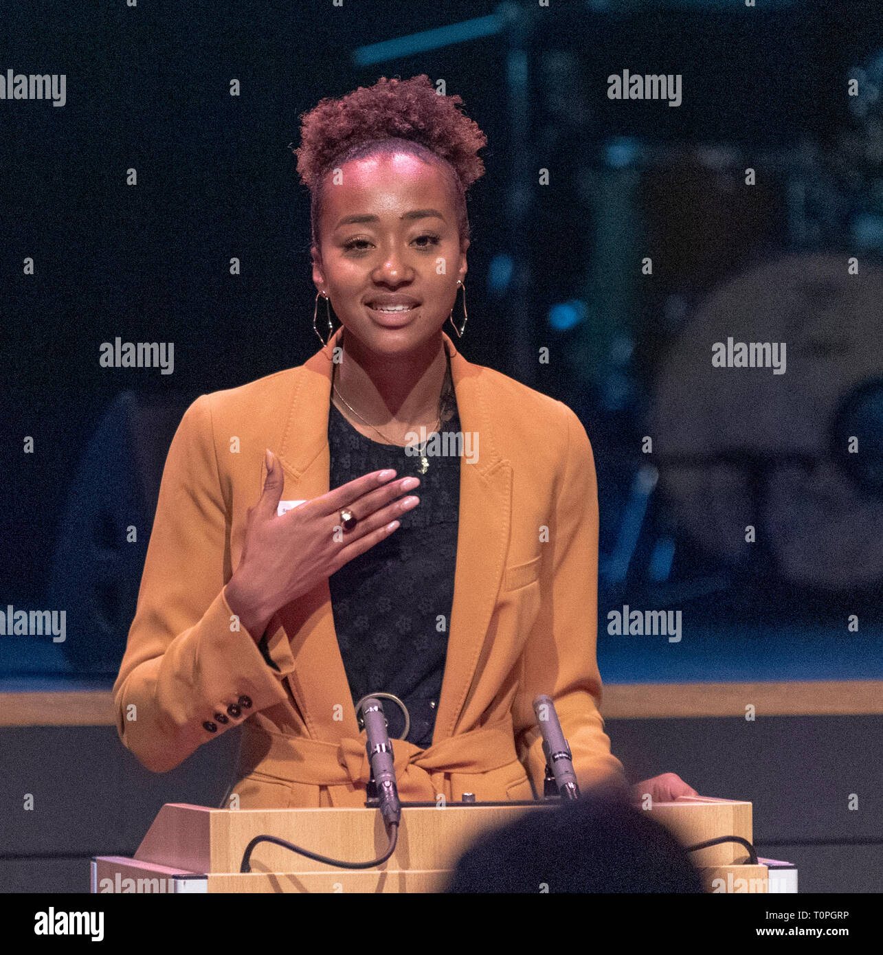 Lausanne, Switzerland. 21st March, 2019. Sarah Atcho (Lausanne athlete ...