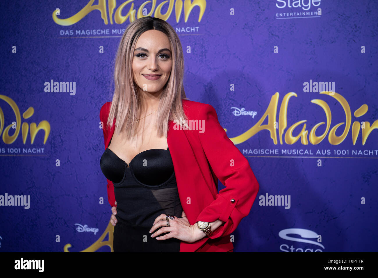 Stuttgart, Germany. 21st Mar, 2019. Jenny Marsala, singer, comes over ...